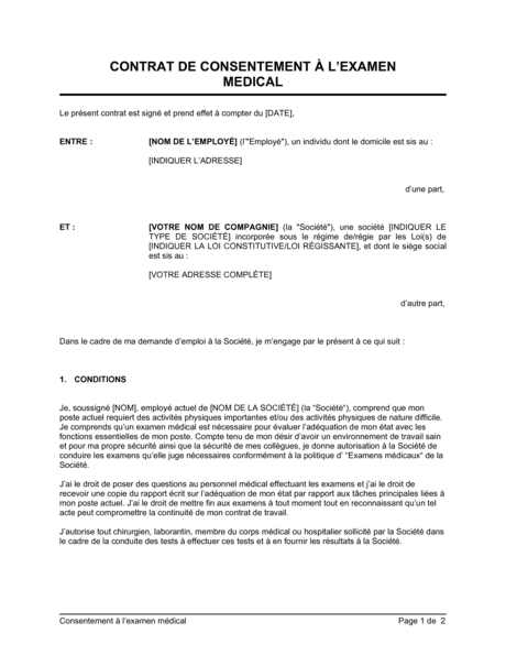 Consentement pour une demande d`accès à l`information et à des